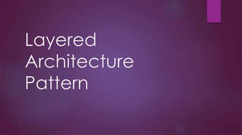 Solution Layered Architecture Pattern Studypool