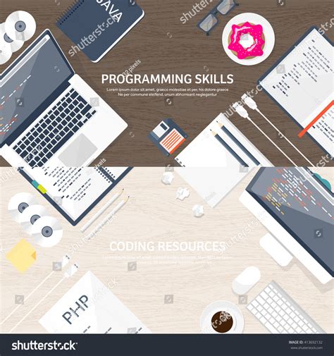 Programming Coding Backgroundflat Designprogram Source Codesoftware