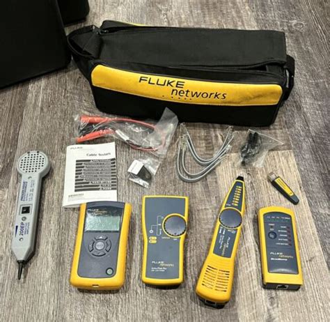 Fluke Networks Kit Tester And Intellitone Pro 200 Cable Network Tester 3blu105 Ebay