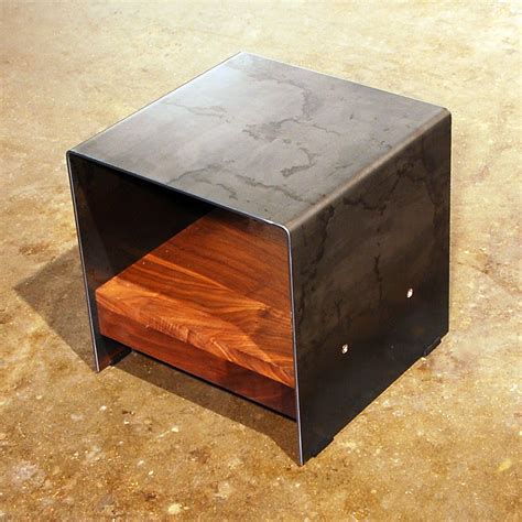 Cubic Table Walnut And Steel Sarabi Studio Touch Of Modern