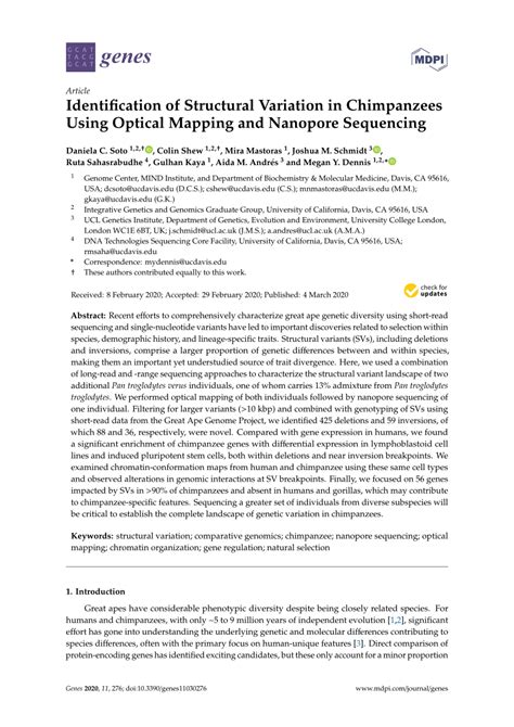 Pdf Identification Of Structural Variation In Chimpanzees Using Optical Mapping And Nanopore