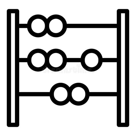 Abacus And Calculator Icon Outline Style Stock Illustration