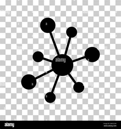 Hub Flat Network Icon Connect Structure Vector Symbol Isolated