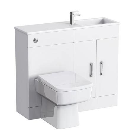 Slimline Combination Basin Toilet Unit White Gloss Online Now