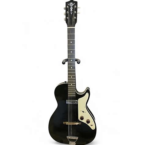 Vintage 1960s Harmony Alden Ebony Solid Body Electric Guitar Ebony