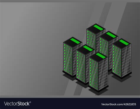 Mainframe Powered Server High Technology Concept Vector Image