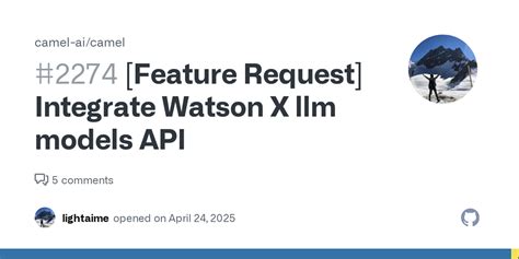 [feature request] integrate watson x llm models api · issue 2274
