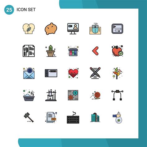 25 Universal Filled Line Flat Colors Set For Web And Mobile Applications Direction Route Map