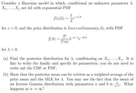 Solved Consider A Bayesian Model In Which Conditional On Chegg