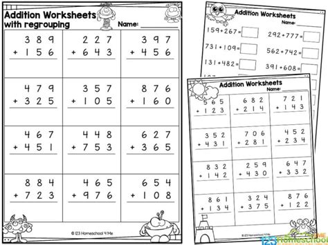 Free Printable 3 Digit Addition Math Worksheets With Answer Key
