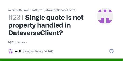 Single Quote Is Not Property Handled In DataverseClient Issue Microsoft PowerPlatform