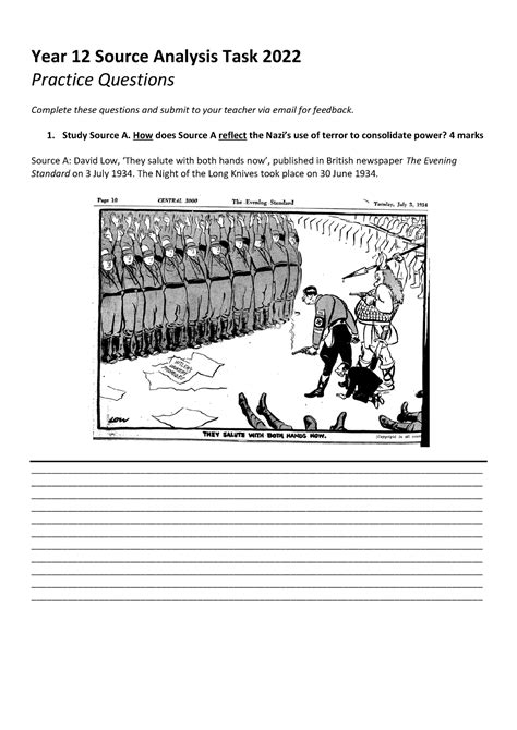 Y12 Source Analysis Practice Paper 2022 Year 12 Source Analysis Task