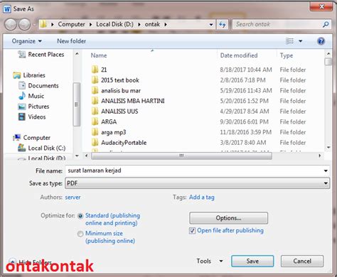 Cara Merubah File Word Ke Pdf Bang Ontak