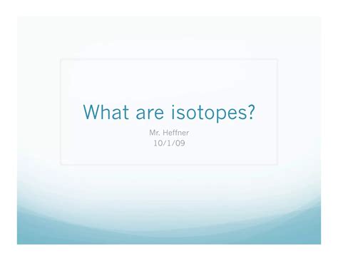 10 1 What Are Isotopes Pdf