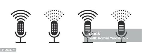팟캐스트 아이콘입니다 오디오 레코드 아이콘입니다 팟캐스트 라디오 표지판 마이크 아이콘입니다 벡터 일러스트 레이 션 그래픽 사용자 인터페이스에 대한 스톡 벡터 아트 및 기타