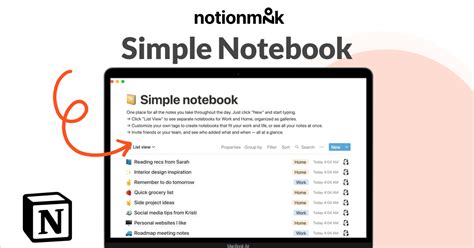Simple Notebook Notion Template By Notion