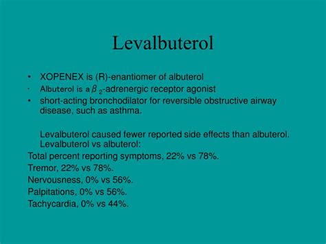 Xopenex Vs Albuterol