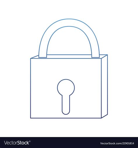 Degraded Outline Closed Padlock Object Security Vector Image