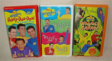 The Wiggles Vhs Lot Of 3 Hoop Dee Doo Wiggly Wiggly Wiggly And Wiggly Safari