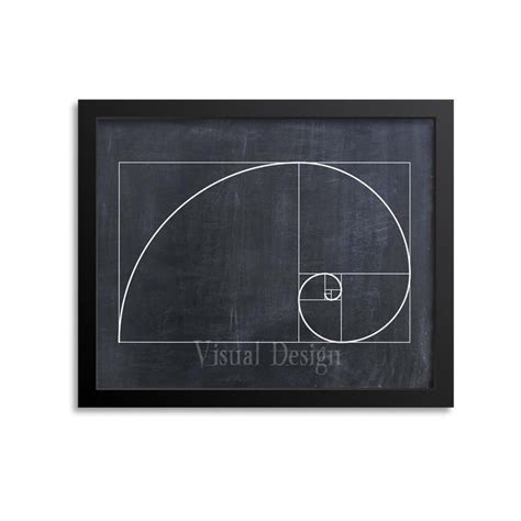 Fibonacci Spiral Wall Art Poster Mathematics Fibonacci Etsy Fibonacci Sequence Fibonacci