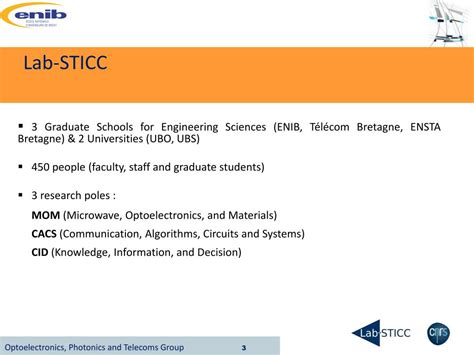 PPT Optoelectronics Photonics And Telecoms Group Lab STICC UMR CNRS 6285 Pole MOM