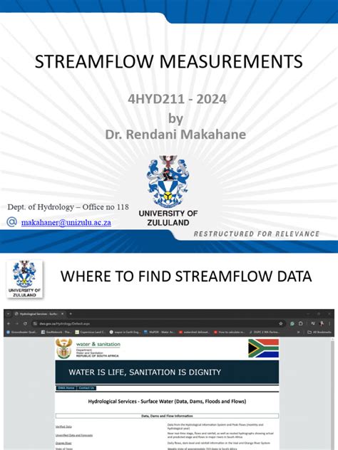 4hyd211 Streamflow Measurements Pdf Discharge Hydrology River