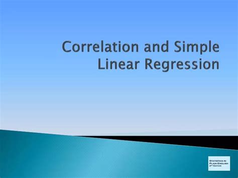PPT Correlation And Simple Linear Regression PowerPoint Presentation ID