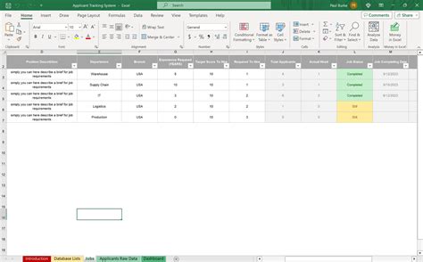Applicant Tracker System ATS Excel Google Sheets Template