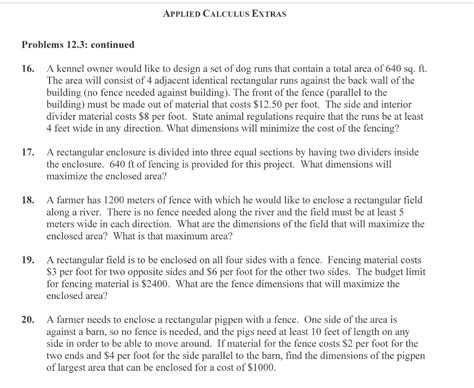 Solved Applied Calculus Extras Problems 12 3 Continued 16