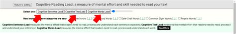 Cognitive Reading Load Tool Learn How To Use It Docs For Readability