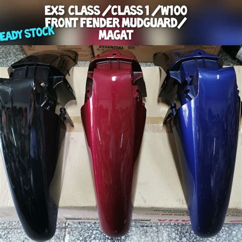 Honda Class Class 1 W100 Front Fender Mudguard Merah Meroon Biru Hitam Shopee Malaysia