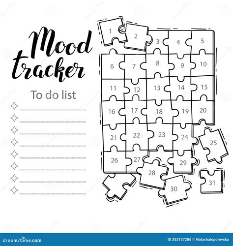 Mood Tracker Blank With Hand Drawn Lettering And Floral Sketch Bullet Journal Or Monthly Planer