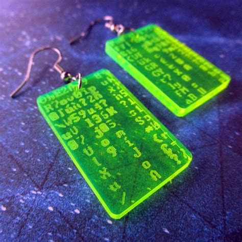 Matrix Trickle Code Programmer Dangle Earrings Coding Nerd Pendants Jewelry Etsy Funky