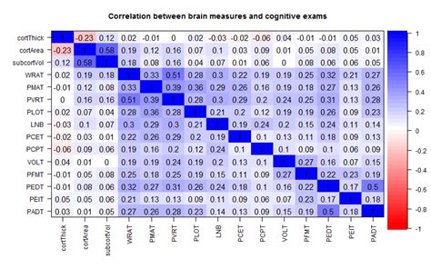 Figure S2 Correlations Between Brain Measures And Cognitive Exams In