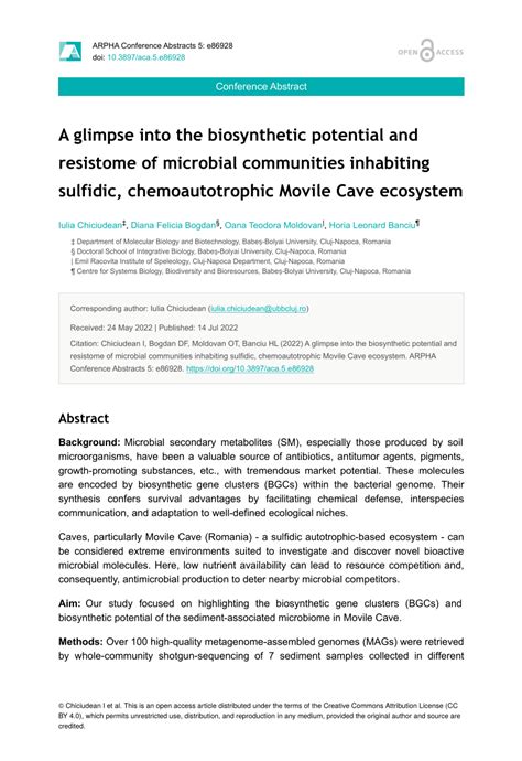 Pdf A Glimpse Into The Biosynthetic Potential And Resistome Of Microbial Communities