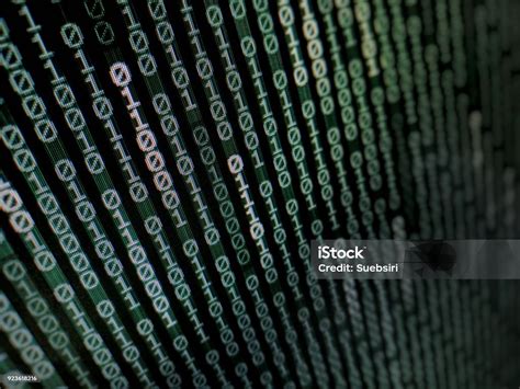 Binary Text Coding Background Moving Vertically On Dark Blue Green
