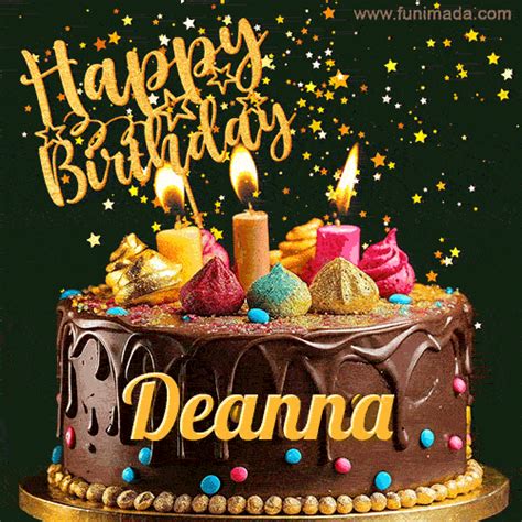 Birthday Animation For Deanna With Chocolate B Day Cake Download On