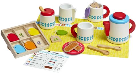 Сервиз за чай - Детски дървен комплект за игра - играчка - store.bg