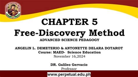 Free Discovery Method In Advanced Science Pedagogy Pptx Primary