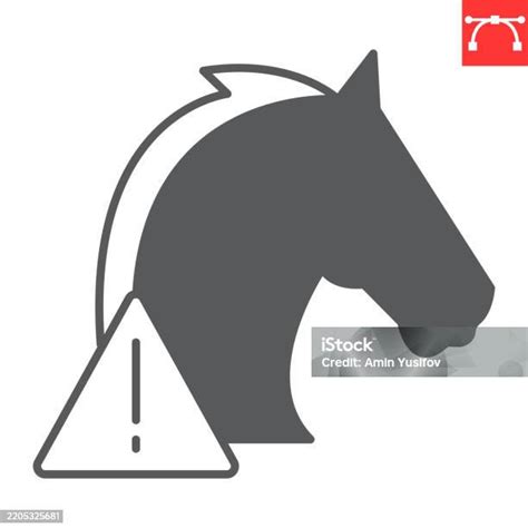 트로이 바이러스 글리프 아이콘 보안 및 보호 트로이 목마 벡터 아이콘 벡터 그래픽 편집 가능한 스트로크 솔리드 기호 검은색에 대한 스톡 벡터 아트 및 기타 이미지 Istock