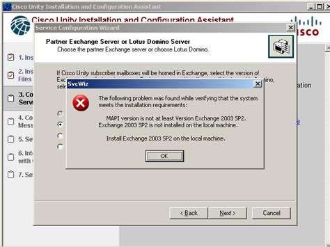 Unity Installation Error Cisco Community