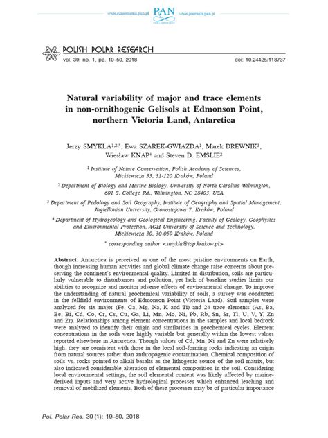 Natural Variability Of Major And Trace Elements In Non Ornithogenic