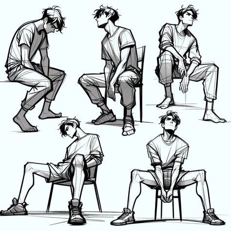 Sitting Pose Drawing Reference