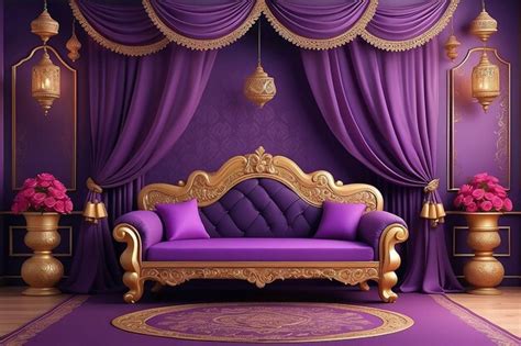 Generate Empty Background Indian Wedding Room Theme Premium Ai