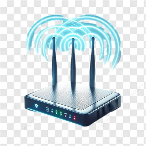 Wireless Router With Three Antennas Emitting Signal Waves Wireless Router Three Antennas