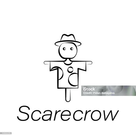 허수 아비 손 그리기 아이콘입니다 농업 그림 아이콘의 요소입니다 기호와 기호는 웹 로고 모바일 앱 Ui Ux에 사용할 수 있습니다 건초 식물에 대한 스톡 벡터 아트 및 기타