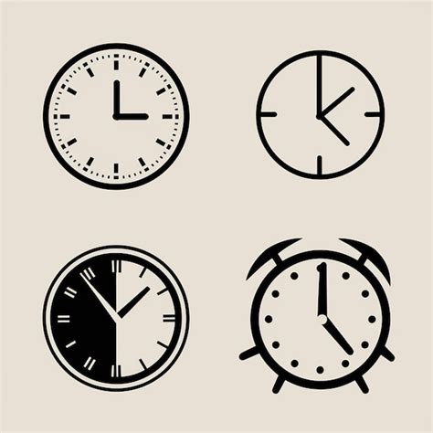 premium vector four different clock icons