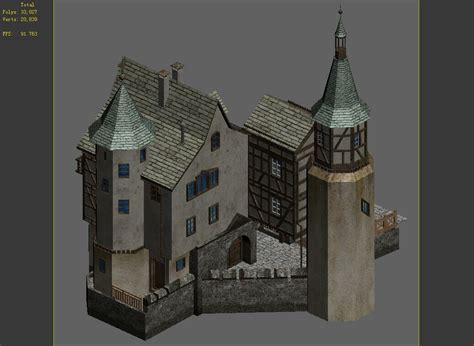 Artstation Heterogeneous Architecture Building 04 Game Assets