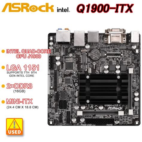 Asrock Q1900 Itx Motherboard Intel Quad Core Processor J1900 Ddr3 1333 Memory 16gb Usb 2xsata