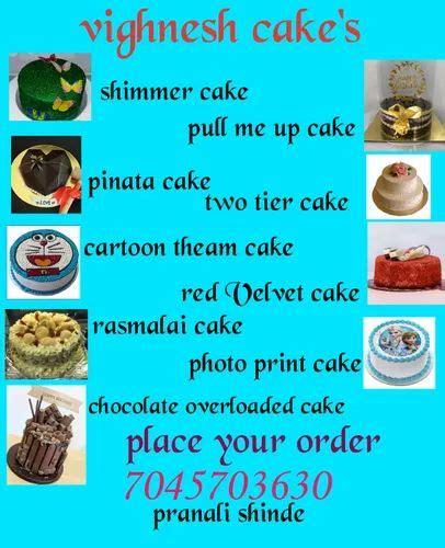 Diffe Types Of Cakes Names With Pictures In India